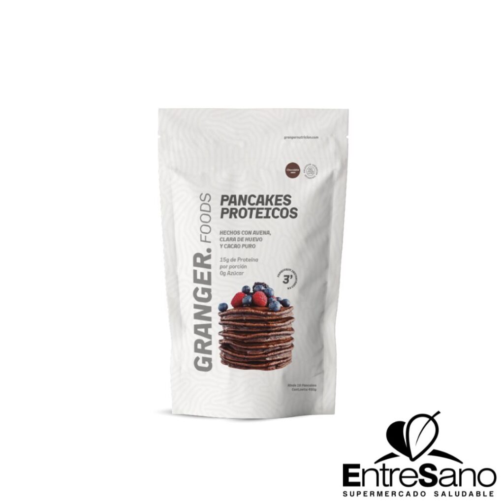 PANCAKES PROTEICO CHOCOLATE 450GR – GRANGER – Entresano